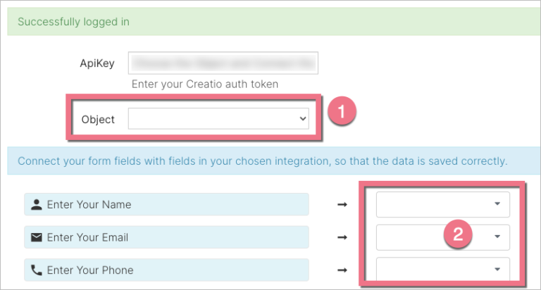 In-app Creatio integration | Help Center | Landingi