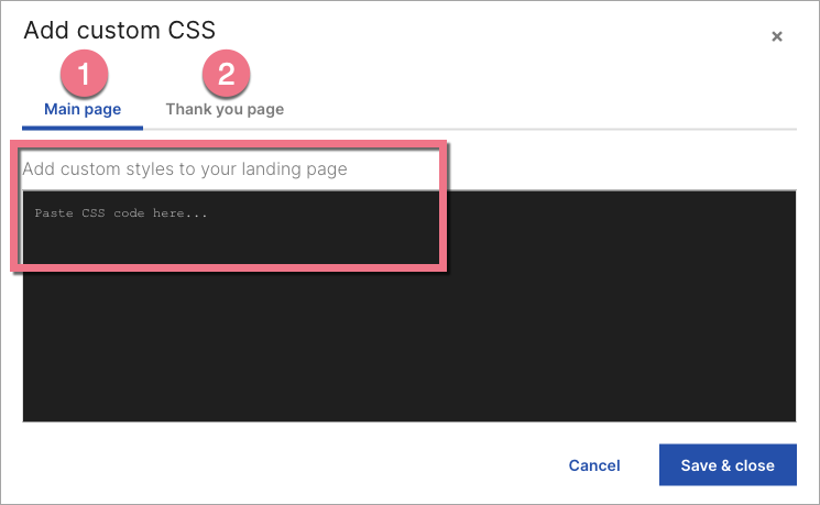 Custom Html Css And Javascript Codes Help Center Landingi